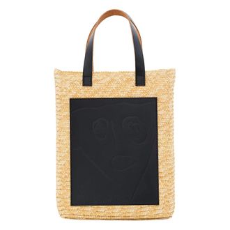 Plan C Straw Medium Shopper - - Bags - Damen - Beige - ONE SIZE