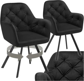 TecTake Lot de 2 Chaise pivotante de Salle &agrave; Manger Moderne Fauteuil salon Chaise Ergonomique Rembourr&eacute;e Confortable Chaise Design Meuble salon pour Salle &agrave; m