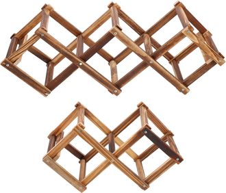 OSALADI Holz Weinregal Faltbar 3 und 5 Flaschenhalter Braun Weinflaschenhalter f&uuml;r K&uuml;che Bar und Zuhause