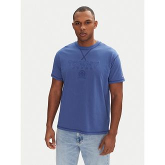 Tommy Jeans T-Shirt Tonal Crest DM0DM20805 Blau Relaxed Fit