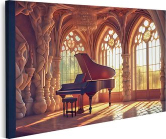 Islandburner Bild auf Leinwand Vintage Fantasy Piano Einzigartiges Bilder Wandbilder Poster IXVT-1K