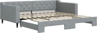 vidaXL Tagesbett Ausziehbar Hellgrau 100x200 cm Stoff Vidaxl