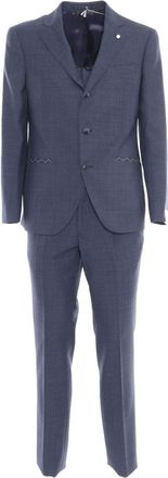 Luigi Bianchi Mantova Homme, Costumes, Bleu, Taille: S Single Breasted Suits