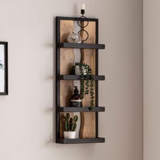 M&S Collection M&s - Etagère murale 30x10x80 cm en manguier et fer noir