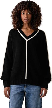 Patrizia Pepe Pull &agrave; col en V - Femme - Pulls - Noir - Taille: 38 FR