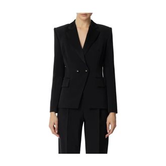 Elisabetta Franchi Elegantes- einreihiges Cr&ecirc;pe-Sakko - - Jackets - Damen - Schwarzk - S