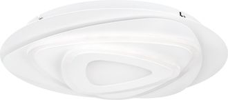 Eglo LED Deckenleuchte Palagiano, runde Deckenlampe, Deckenbeleuchtung aus Kunststoff in Weiß, Aufbauleuchte für Büro, Flur und Küche, neutralweiß, Ø 38 cm