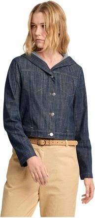 Kocca Femme, Vestes, Bleu, Taille: 40 FR Veste &agrave; Capuche Style Denim Tendance