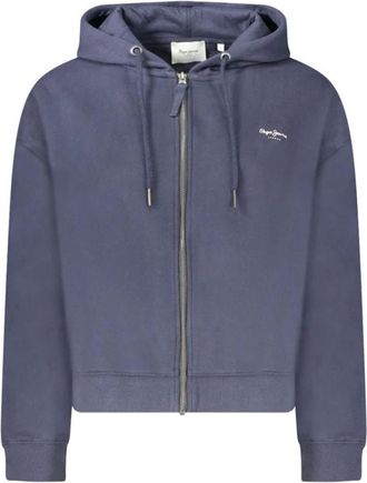 Pepe Jeans London Femme, Sweatshirts et sweats &agrave; capuche, Bleu, Taille: 42 FR Pull &agrave; Capuche en Coton Bleu Femme