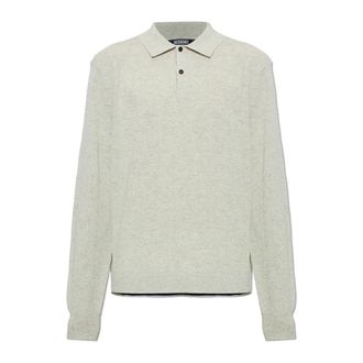 Jacquemus Polo Abbracio en Laine - Homme - Pulls - Gris - Taille: M
