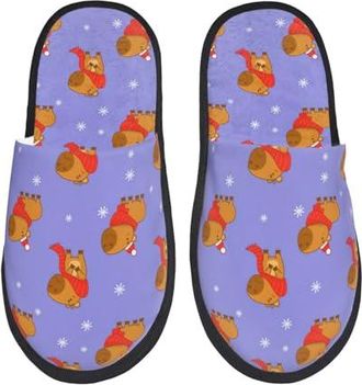 Generic Slippers &Eacute;charpe Capybara &Agrave; Motif Flocon De Neige Mignon Cozy Pantoufles De Maison Chaud Chaussons Maison Pour H&ocirc;tel Camping Automne L