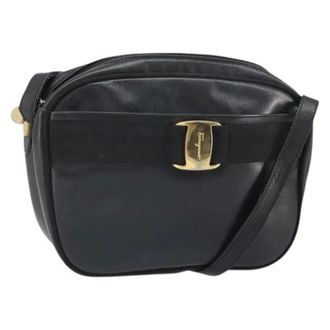 Ferragamo Sac bandouli&egrave;re en cuir Pre-owned - Femme - Pre-owned - Noir - Taille: ONE Size