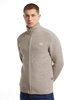 G-Star G-Star Herren Double Collar Knitted Sweater Jacke, Mehrfarben (Whitebait Melange D25119-D754-G874), L