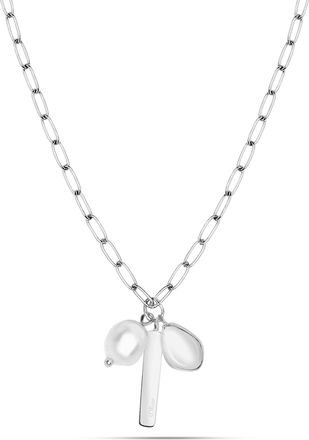 s.Oliver Necklace - Elegante Halskette aus poliertem Edelstahl - Silber - Gliederkette 47 cm - wasserfest & hautfreundlich