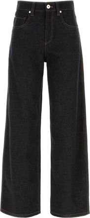 Brunello Cucinelli Femme, Jeans, Noir, Taille: 40 FR Pantalon Large Barrel