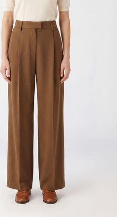 Brunello Cucinelli Palazzo-Hose aus Wollmischung mit hoher Taille und Monili von