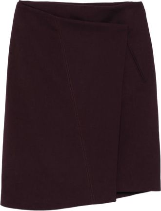 Victoria Beckham jupe-portefeuille fendue à coupe longue - Rouge