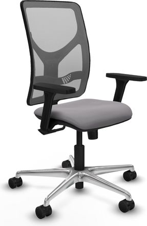 Piqueras y Crespo Stuhl aus grauem Netzstoff, mit 3D-Armlehnen, h&ouml;henverstellbare Lendenwirbelst&uuml;tze. Ausgestattet mit 3 Positionen und Schneideschaum. Mit Rollen von 6