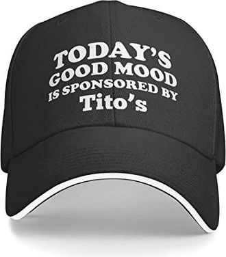 Generic Pare-Soleil Casquette La Bonne Humeur du Jour Est Sponsoris&eacute;e par TitoS. Unisexe Casquettes De Golf Anti-Soleil Chapeau pour Cyclisme Ext&eacute;rieur Homme