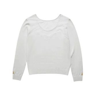 Patrizia Pepe Pull en m&eacute;lange de laine finesse 12 - Femme - Tops - Blanc - Taille: 38 FR