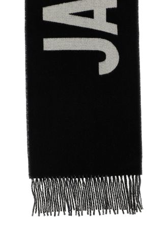 Jacquemus Intarsia Logo Wool Scarf - Black