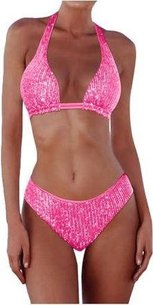 Generic Maillot de Bain Femme Bikini Sexy Maillot de Bain Femme Paillettes, Bikini Triangle Sexy et Brillant, Parfait pour la Plage ou Les Vacances