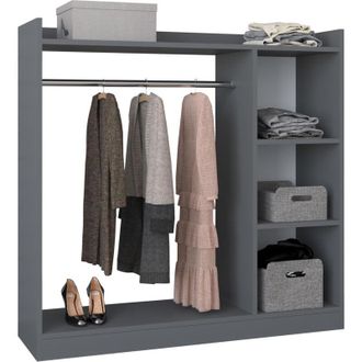ebuy24 Ebuy24 - Armoire de vêtements Palosa c. 115 x l. 115 x p. 35 cm Anthracite