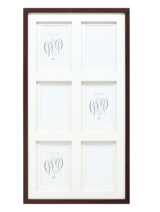 Deknudt Frames Galerierahmen in braun mit doppelt Passepartout für 6 Bilder 10x15cm