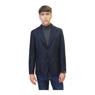 Barba Einreihige Wolljacke - - Jackets - Herren - Blau - 3XL