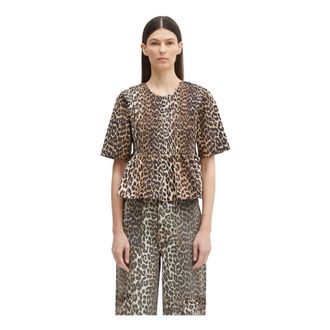 Ganni Smocked Blouse - - Blouses & Shirts - Damen - Braun - M