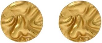 Dansk Copenhagen Linn Waterproof 18K Gold Plated Post Earrings - Brushed Stainless Steel - - Accessories - Damen - Gelb - ONE SIZE