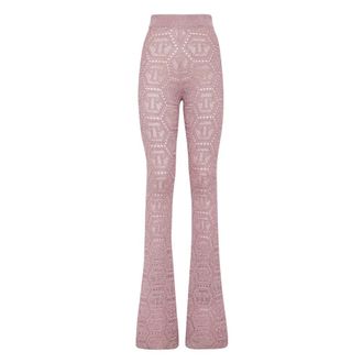 Philipp Plein Flare Hosen Monogram - - Trousers - Damen - Rosa - M