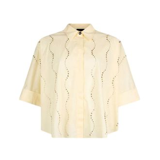 Liu Jo Femme, Blouses et Chemises, Beige, Taille: 38 FR Ca6345.3 Shirt