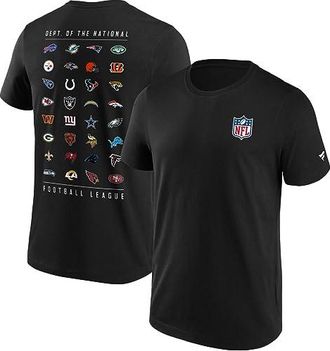 Fanatics NFL All Team Logo Homme T-Shirt Manches Courtes Noir XL 100% Coton Regular/Coupe Standard