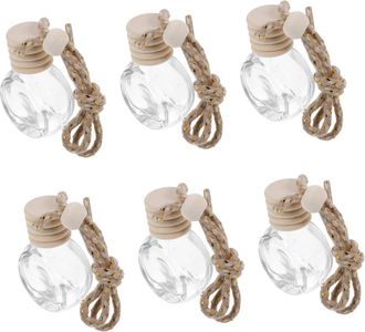 DOITOOL 6 Stück Teiliges Auto Parfümflaschen aus Klarem Glas Hängender Aromadiffusor Dekorative Auto Innenraum Dekoration Leichte Langlebige Duftfläschchen fü