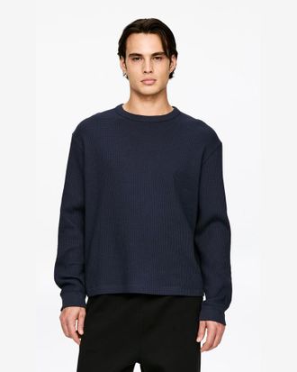 Arket Langarmshirt Mit Waffelstruktur -Blau