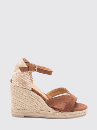 Castaner Hohe Keil-Espadrilles Bruna aus Baumwoll-Canvas mit offener Spitze und Kn&ouml;chelriemen