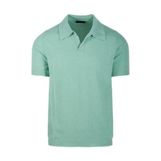 Roberto Collina Homme, Tops, Vert, Taille: XL Menta Polo Pull à Manches Courtes