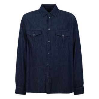 Jil Sander Baumwoll-Chambray-Hemd - - Shirts - Herren - Blau - 3XL