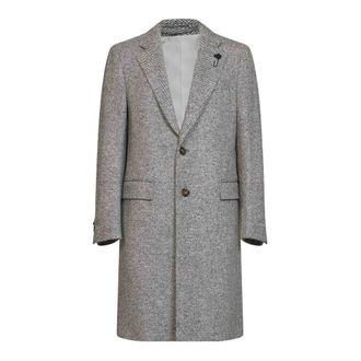Lardini Herringbone Einreiher-Mantel - - Coats - Herren - Grau - S