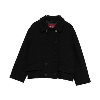 Gucci Schwarze Jacken mit Kurzem Kragen - - Jackets - Damen - Schwarzk - M