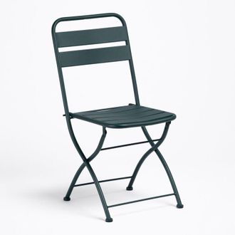 Sklum Sklum - Chaise de jardin pliante en acier Janti Vert Jungle