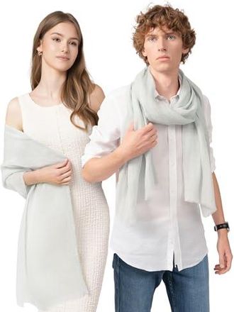 Allee du Foulard Echarpe Ch&egrave;che Etole Lin Naturel - Echarpe Femme et Echarpe Homme unie - Taille 52x200 cm, Finition franges - Echarpe 100% Lin Lav&eacute; - Douceur et Confo