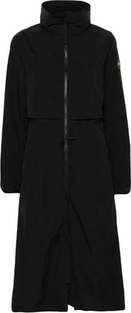 Canada Goose Femme, Vestes, Noir, Taille: 38 FR Imperméable long noir Fermeture éclair Logo