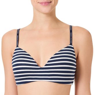 Tommy Hilfiger Damen UW0UW05935, leicht gef&uuml;ttert, Triangle PRT, Blau, Gr&ouml;&szlig;e M, Blau (Breton Small Dark Night Navy), M