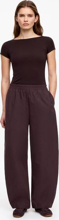 Arket Baumwollhose Mit Barrel Leg -Braun