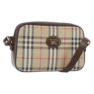 Burberry Sac bandouli&egrave;re doccasion en toile - Femme - Pre-owned - Beige - Taille: ONE Size