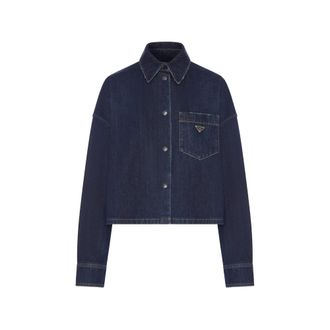 Prada Logo-plaque Denim Jacket