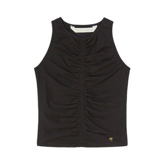 Palm Angels Femme, Tops, Noir, Taille: 42 FR Top Fronc&eacute; Noir