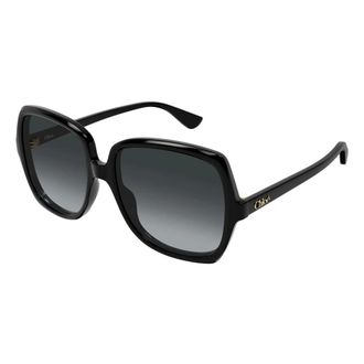 Chlo&eacute; Lunettes de soleil rectangulaires Ch0388S - Femme - Accessoires - Noir - Taille: 59 MM